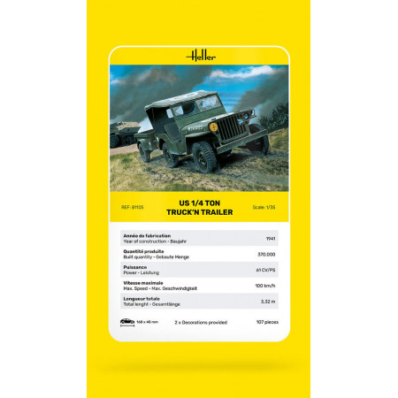 HEL81105 JEEP WILLYS Z PRZYCZEPKĄ 1/35